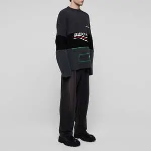 Balenciaga Political Campaign Ribbed Panelled Sweater