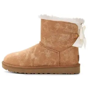 UGG Mini Bailey Bow Glimmer Boots - Chestnut