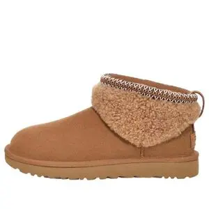 UGG Classic Ultra Mini Maxi Curly Boots - Chestnut