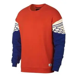 JORDAN Splicing Wings Pattern Casual Round Neck Pullover - Colorblock