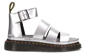 Dr. Martens Clarissa Metallic Ankle Strap Sandals - Silver