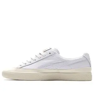 PUMA Clyde Rubber Toe Leather Leisure Board Shoes - White