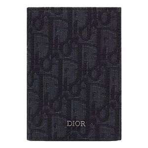 Dior Bi-fold Card Holder Oblique Jacquard - Black