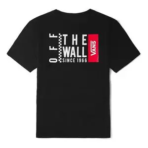 VANS Logo Alphabet Printing Round Neck Short Sleeve - Black