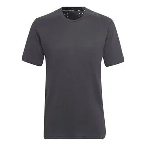 Adidas Solid Color Round Neck Short Sleeve Black T-shirt - Multi-color