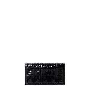 Fendi Baguette Wallet On Chain - Black