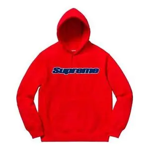 Supreme Chenille Hooded Sweatshirt - Red/navy