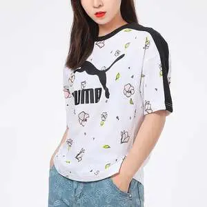 PUMA Casual Round Neck Short Sleeve T-shirt
