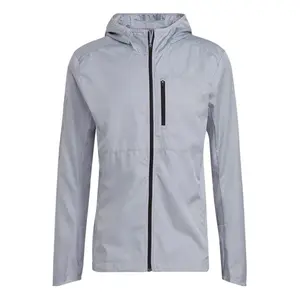 Adidas Zipper Hooded Track Jacket - Light Silver