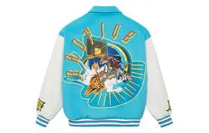 LI-NING Badfive Graphic Baseball Jacket - Blue/white