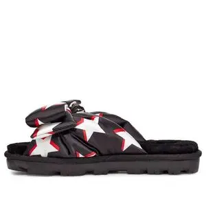 UGG Lushette Puffer Star Slides - Black/white/red