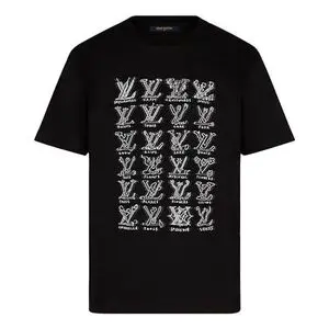 LOUIS VUITTON Logo Printing Round Neck Short Sleeve