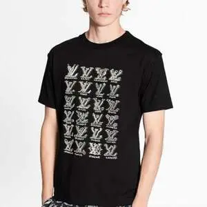 LOUIS VUITTON Logo Printing Round Neck Short Sleeve
