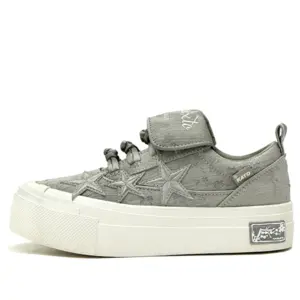 KAALIXTO Skateboarding Canvas Low Top Sneakers - Grey/beige