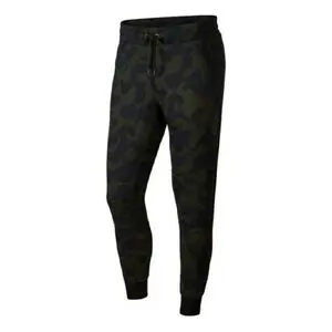 Nike Camouflage Knit Stay Warm Bundle Feet Sports Long Pants Black Green - Black/green