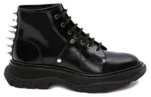 Alexander McQueen Leather Studded Ankle Boots