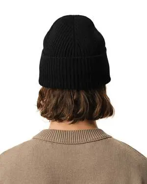 AMI Paris Contrasted De Coeur Wool Beanie - Black