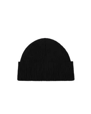 AMI Paris Contrasted De Coeur Wool Beanie - Black