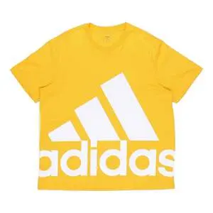 Adidas Sports Round Neck Casual Alphabet Short Sleeve - Yellow