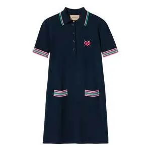 Gucci Embroidered Knit Polo Dress