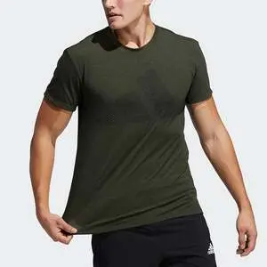 Adidas Three-bar Tee Logo Printing Training Sports Short Sleeve - Green