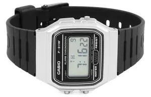 Casio Digital Watch With Water Resistance - Black/silver