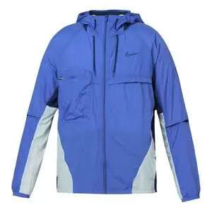 Nike Hooded Track Jacket With Zip Up And Pockets - Blue