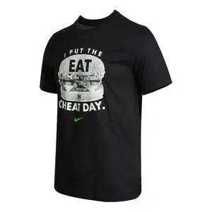 Nike Tee Humor Athleisure Casual Sports Alphabet Printing Short Sleeve - Black