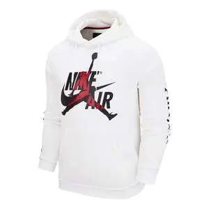 JORDAN Air Alphabet Logo Pullover Fleece Hoodie - White