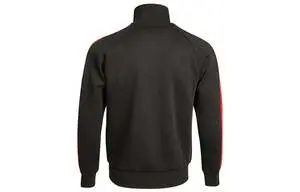 PUMA Black Knitted Stand-up Collar Track Jacket With Printed Logo