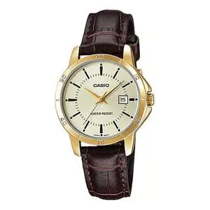 Casio Analog Leather Band Watch - Brown