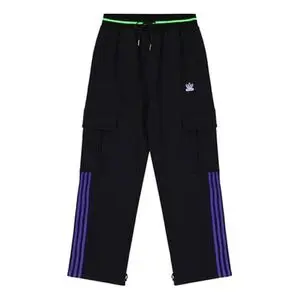 Adidas Originals X Sankuanz Crossover Cargo Straight Loose Sports Pants - Black