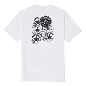 CONVERSE Chuck Printing Knit Sports Round Neck Short Sleeve - White