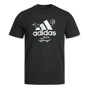 Adidas Causual Sports Round Collar Printing Male