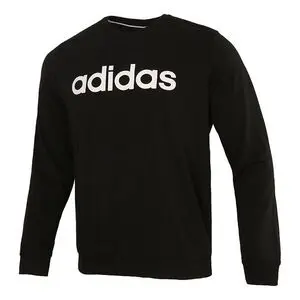 Adidas Round Neck Casual Pullover With Long Sleeves - Black