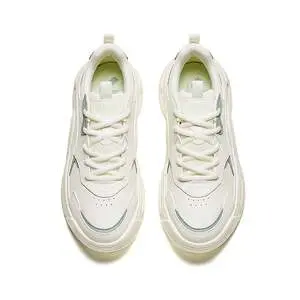 ANTA Platform Leather Sneakers - White/green/grey