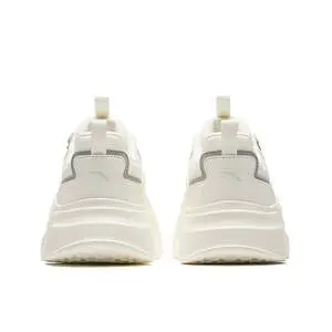 ANTA Platform Leather Sneakers - White/green/grey