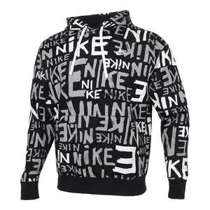 Nike Club Pullover Hoodie With Graphic Print - Black