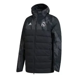 Adidas Real Madrid Hooded Down Jacket - Black