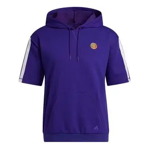 Adidas Short Sleeve Basketball Hoodie - Bluepurple