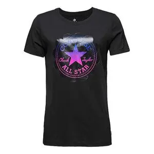 CONVERSE Logo Print Short Sleeve T-shirt - Black