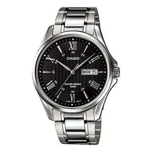 Casio Stainless Steel Analog Watch - Silverblack