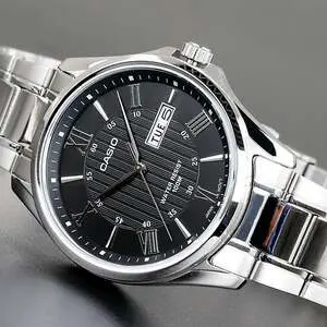 Casio Stainless Steel Analog Watch - Silverblack