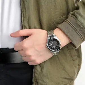 Casio Stainless Steel Analog Watch - Silverblack