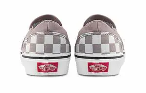 VANS Asher Checkerboard Slip-on Sneakers - Gray/white