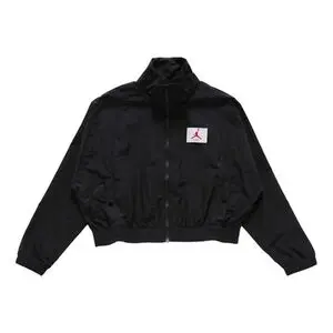 JORDAN Logo Print Zip-up Track Jacket - Black