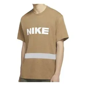 Nike Round Neck Casual Short Sleeve - Brown