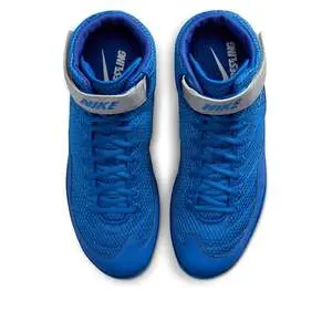 Nike Inflict Le High Top Wrestling Sneakers - Gray/blue/white