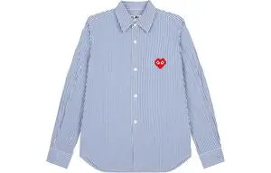 Play Comme Des Garcon Striped Shirt Red Emblem