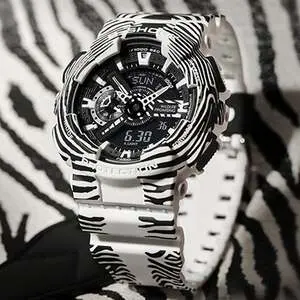 Casio G-shock Analog-digital Watch With Zebra Print